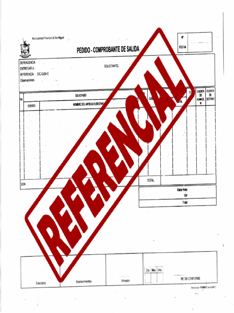 Anexo 11 - Pedido Comprobante de Salida - Pecosa | PDF