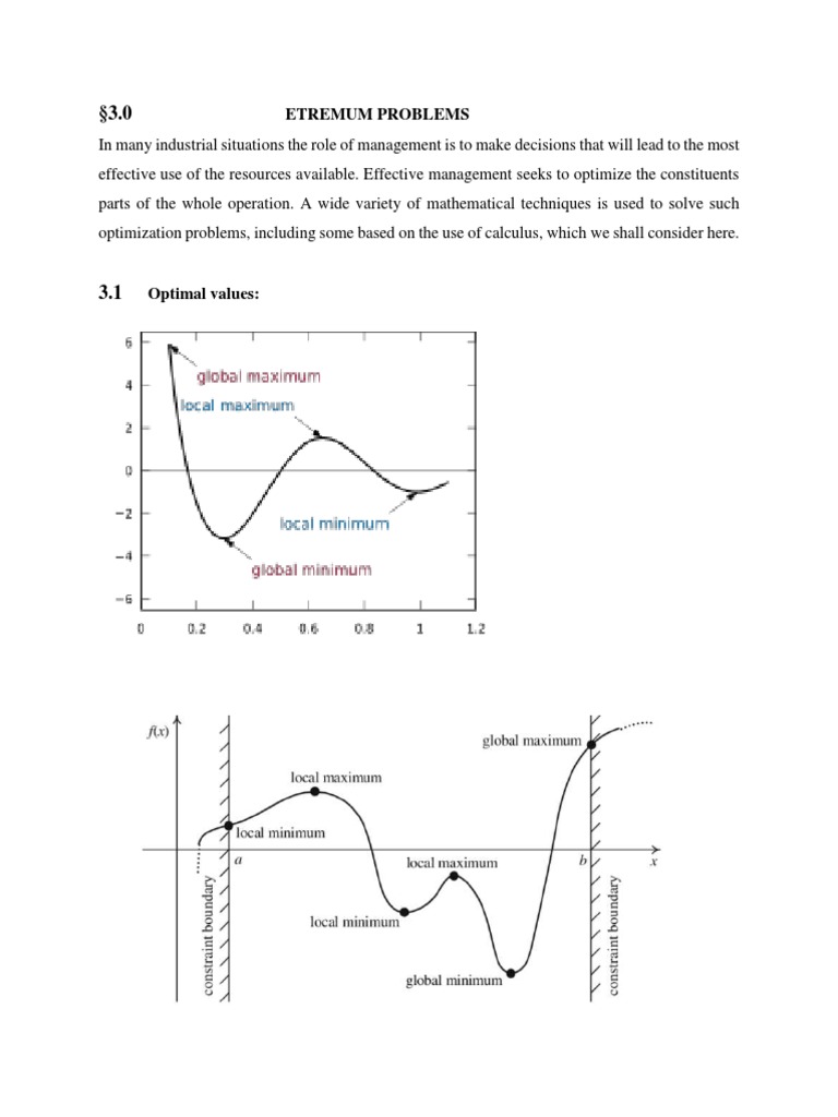 Lecture 3 Extremum Problems | PDF | Maxima And Minima | Mathematical Optimization