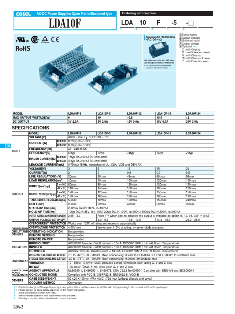 Lda 10 F - 5 | PDF | Electromagnetic Compatibility | Power Supply