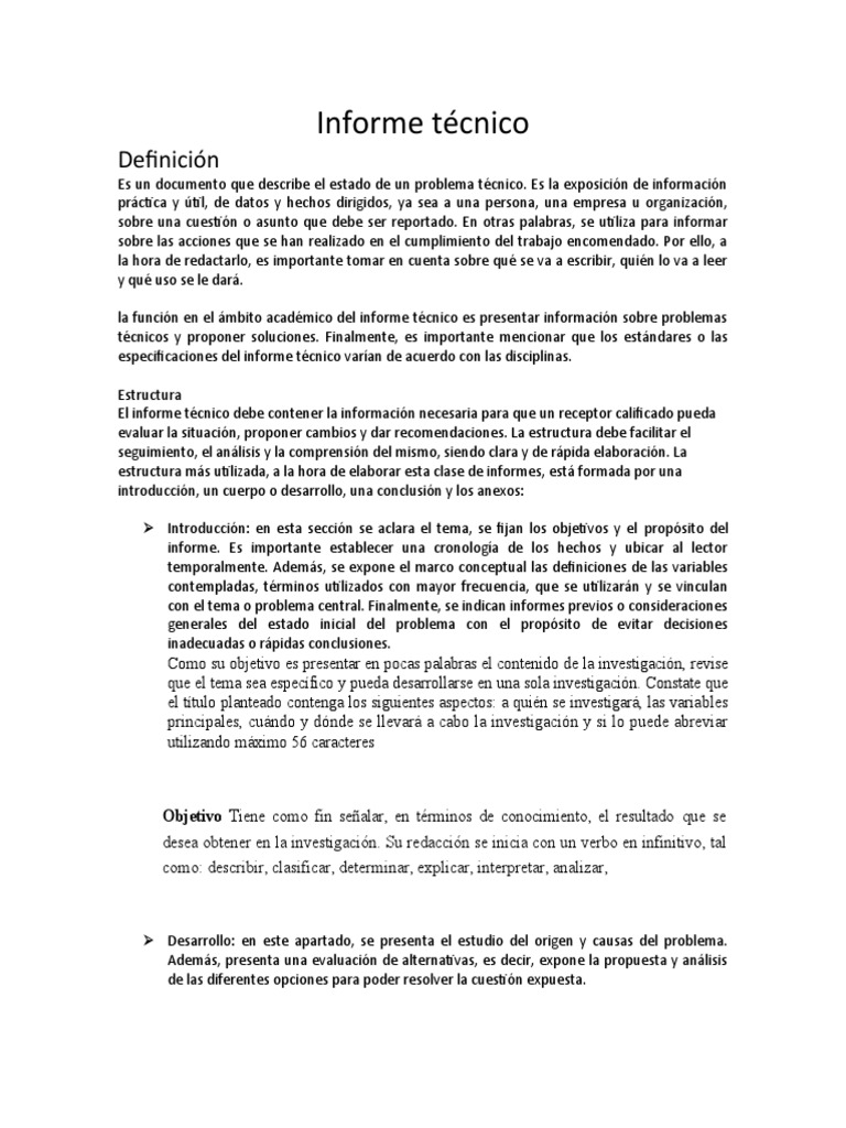 Informe Técnico | PDF | Marco conceptual | Información