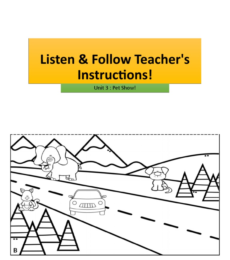 Listen & Follow Teacher's Instructions! Listen & Follow Teacher's ...