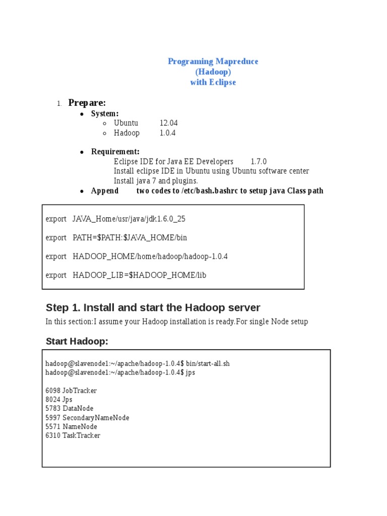 Step 2 First Mapreduce Program Pdf Apache Hadoop File System 6244