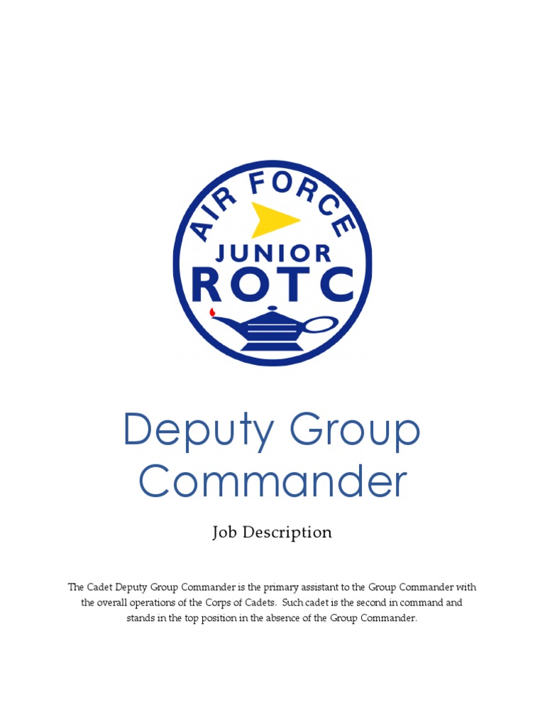 Deputy Group Commander | PDF | Cadet | Commander