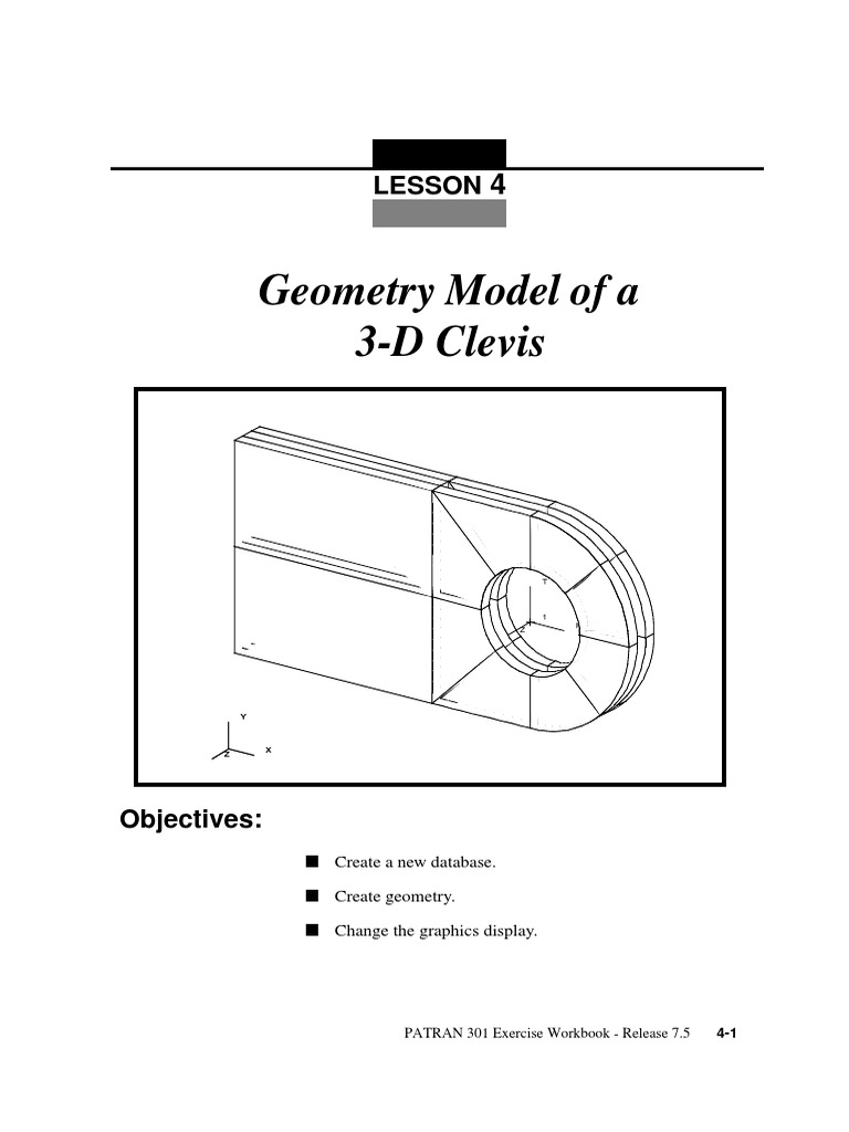Geometry Model of A 3-D Clevis: Lesson | PDF | Cartesian Coordinate ...