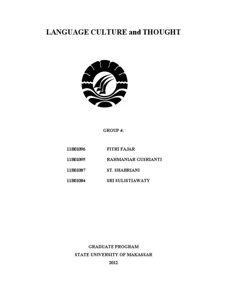 Language Culture And Thought Group 4 Pdf Linguistics