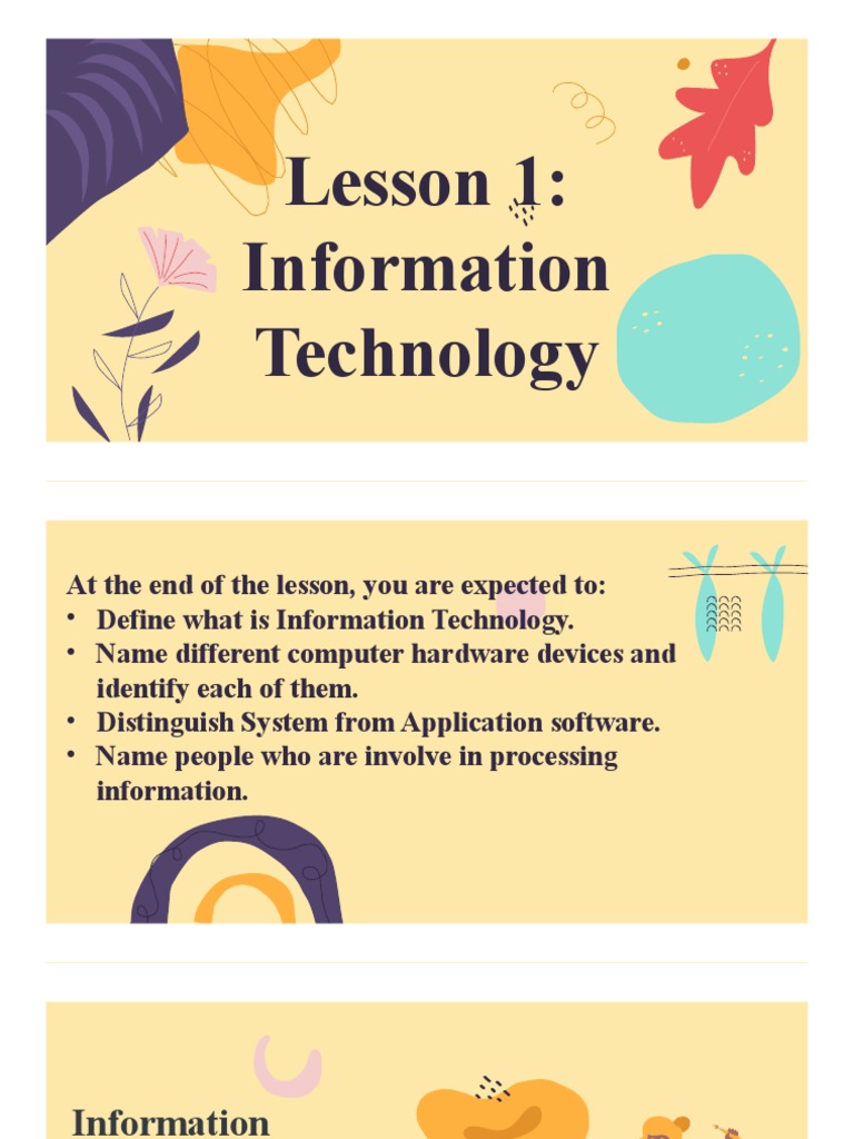 Lesson 1: Information Technology | PDF