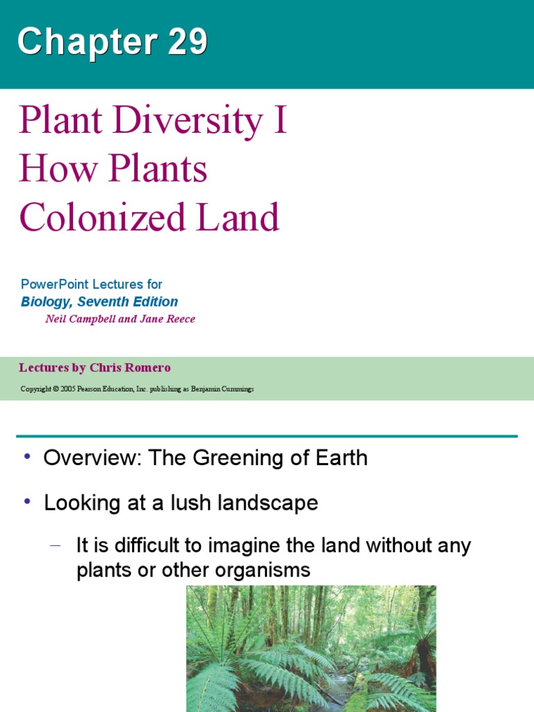 Plant Diversity I How Plants Colonized Land: Powerpoint Lectures For ...