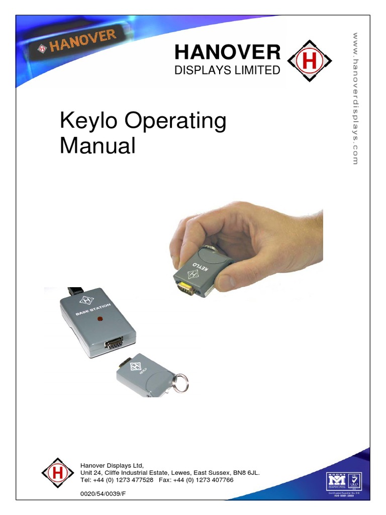 Keylo Operating Manual: Hanover | PDF | Usb | Microsoft Windows
