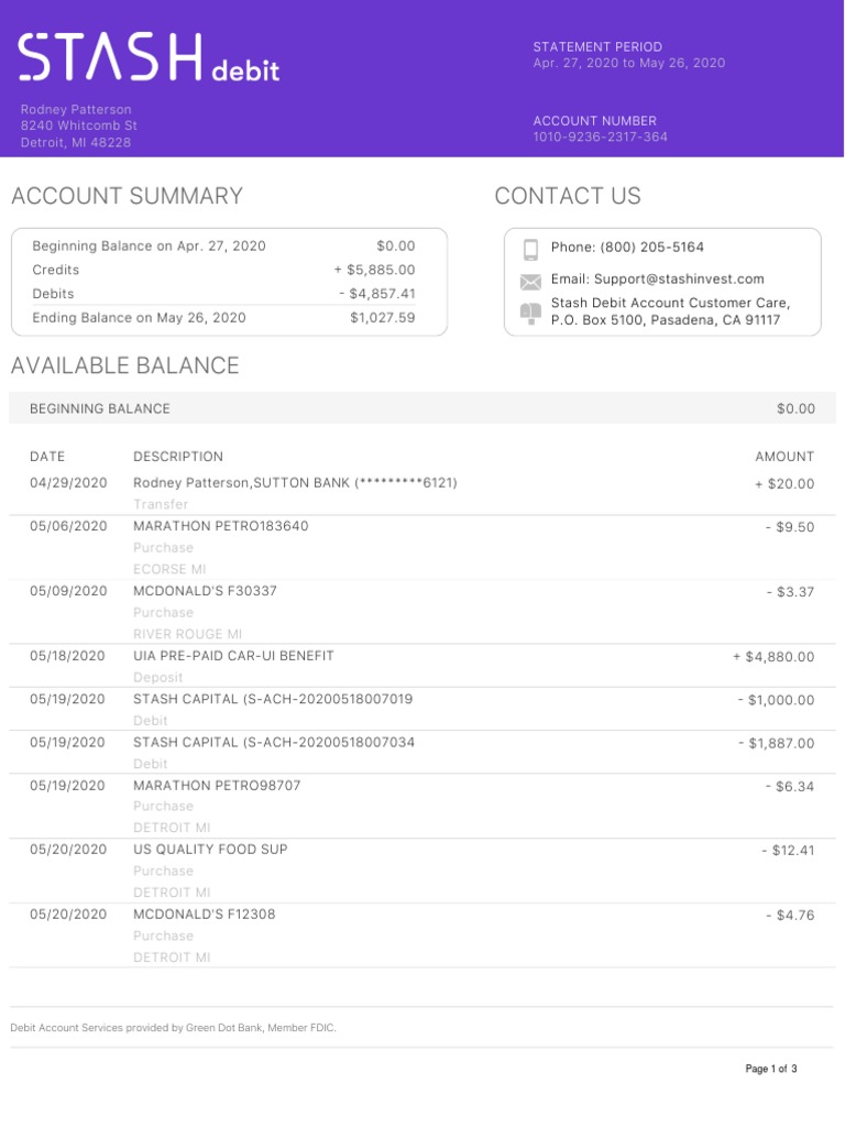 Statement PDF | PDF | Debit Card | Payments