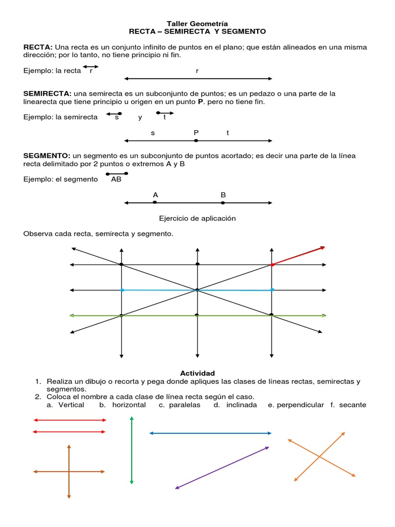 Rectas, Semirrectas y Segmentos 4º Primaria | PDF