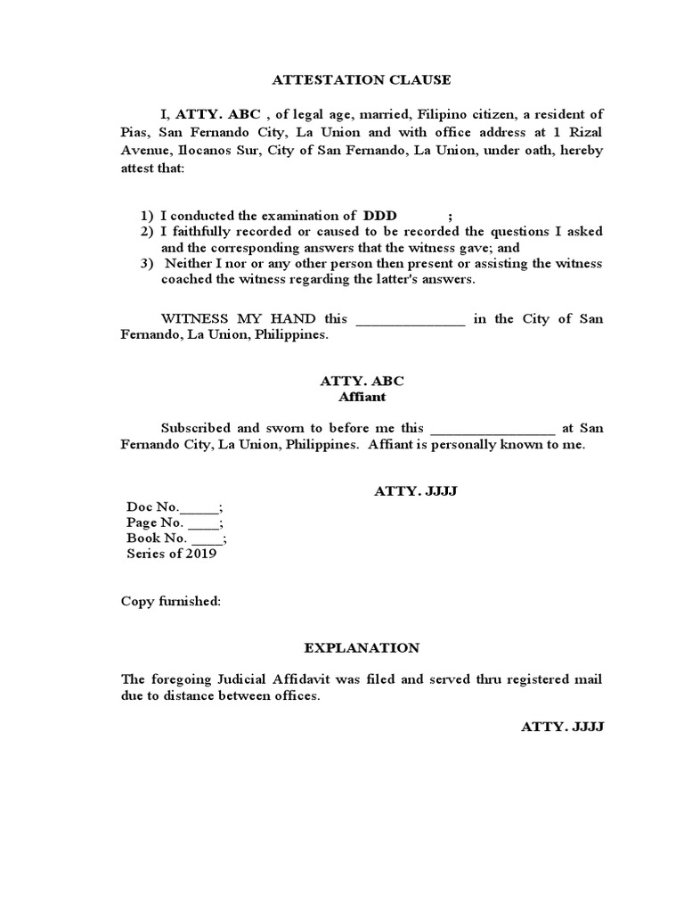 Attestation Clause | PDF | Law