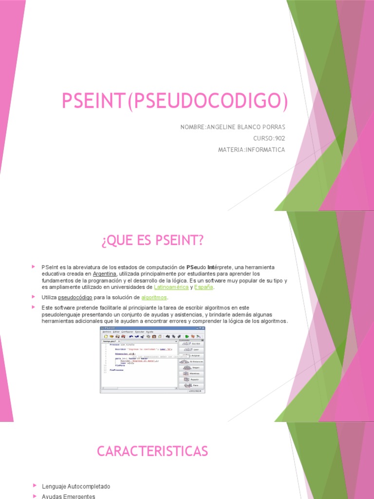 Pseint (Pseudocodigo) | Descargar gratis PDF | Algoritmos | Lenguaje de programación