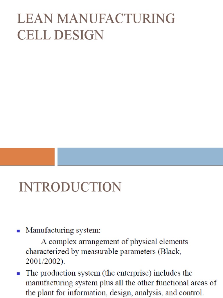 Lean MFG Cell Design | PDF