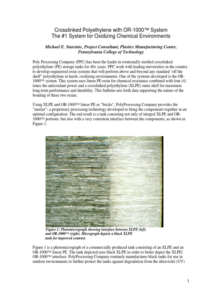 Crosslinked Polyethylene With OR1000 Testing | PDF | Polyethylene ...