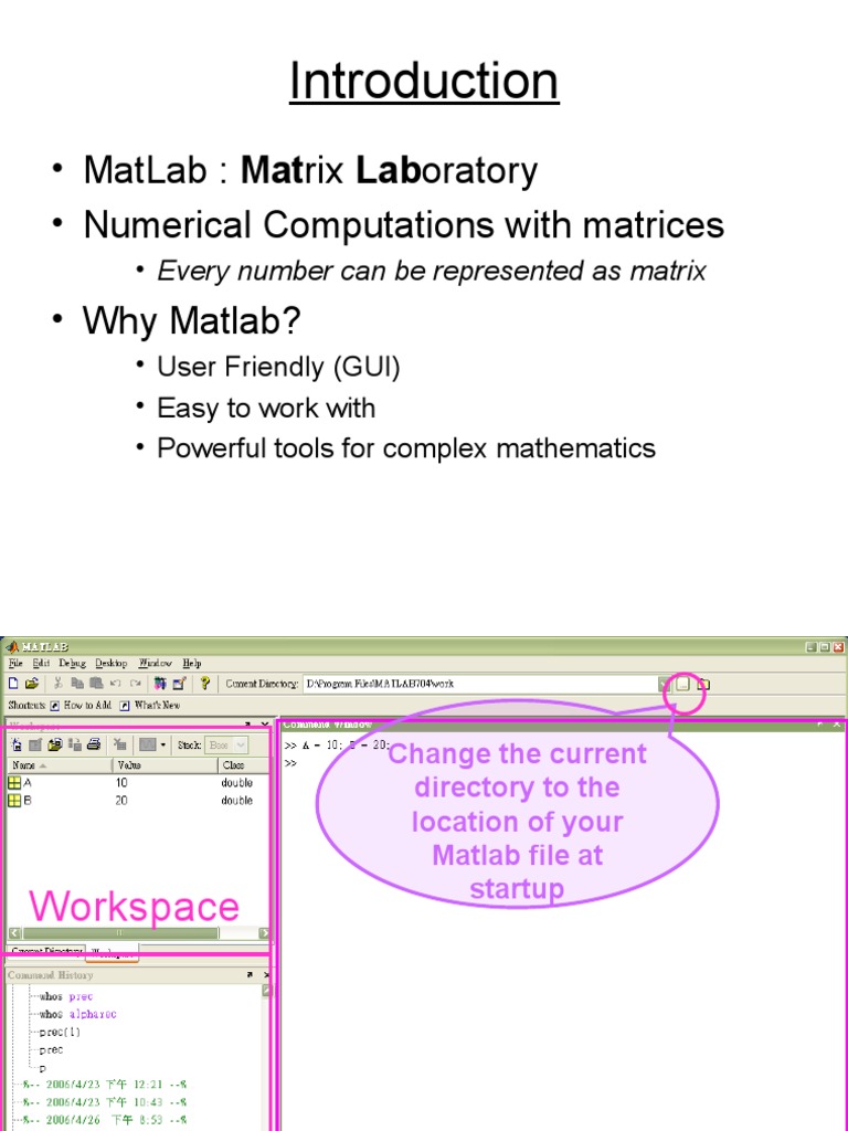 Matlab: Matrix Laboratory - Numerical Computations With Matrices - Why Matlab? | PDF | Matlab ...