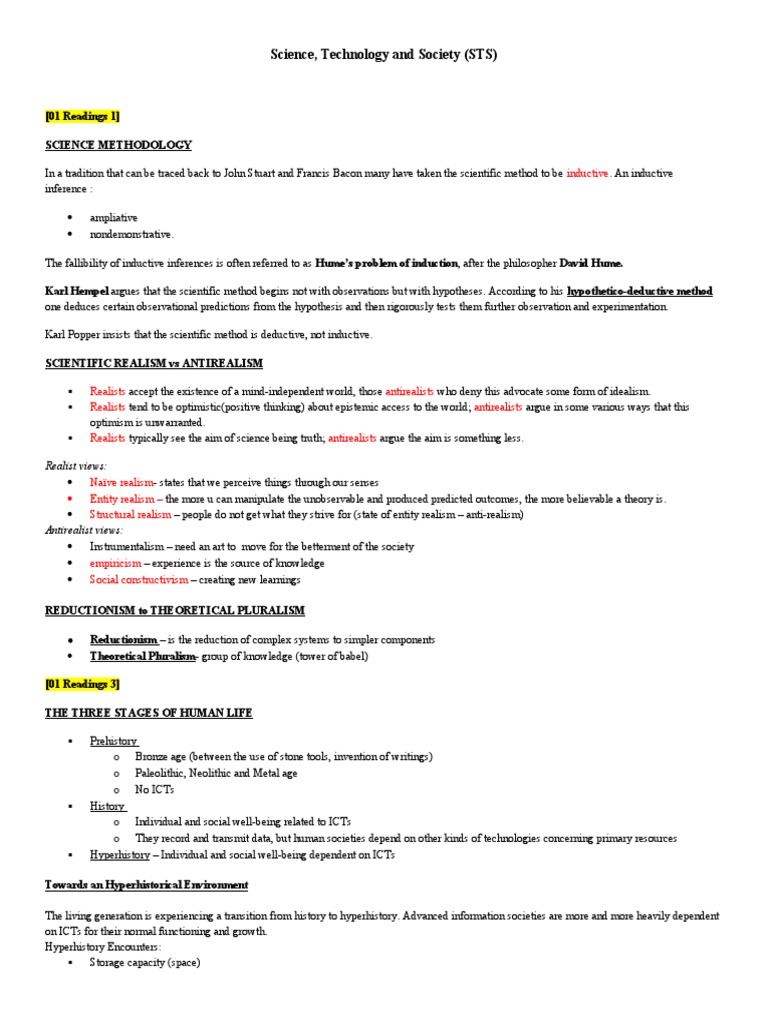 Prelim Handout | PDF | Philosophical Realism | Inductive Reasoning
