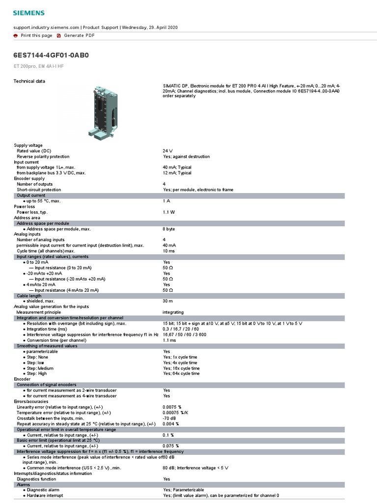 ET200 Pro AI | PDF | Frequency | Bit