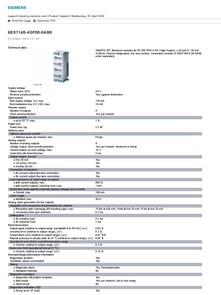 ET200 Pro AO | PDF | Telecommunications Engineering | Electrical ...