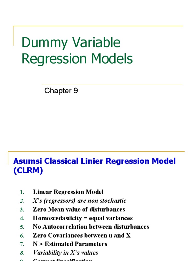 ch9 Dummy Variable Regression Models | PDF