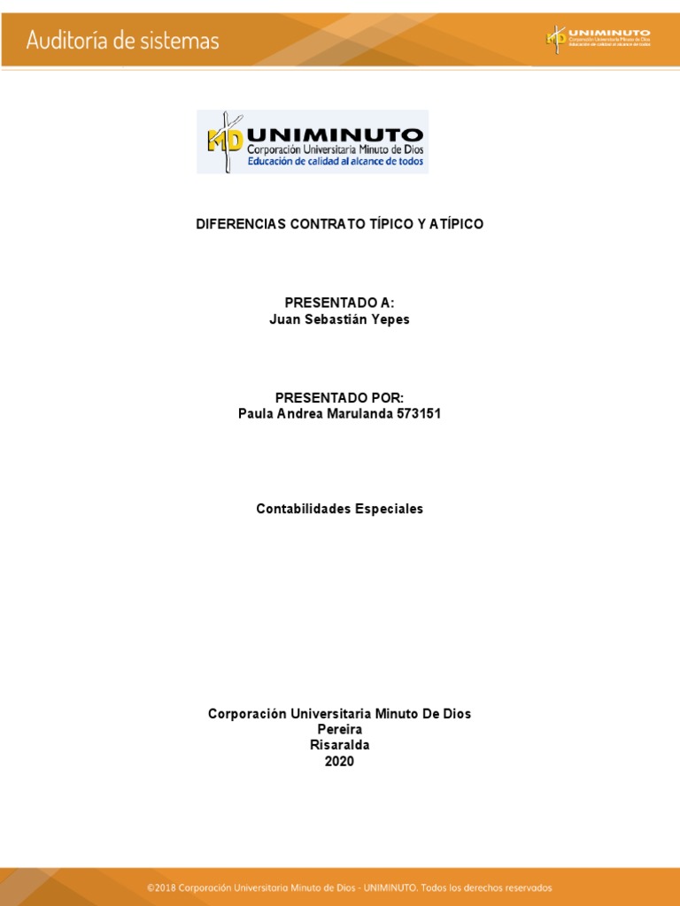 Diferencias Entre Contrato Típico y Contrato Atípico | PDF | Ciencias ...
