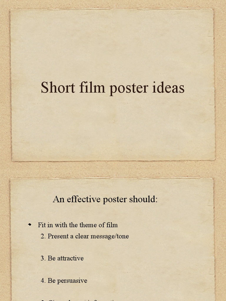 Short Film Poster Ideas | PDF