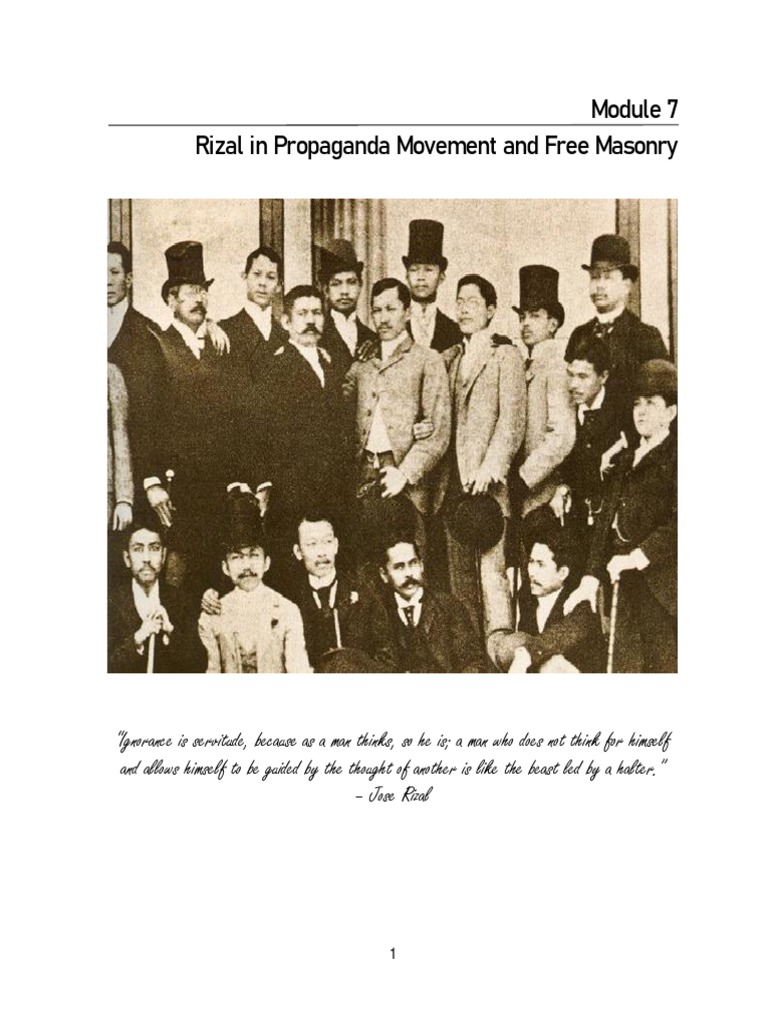 Rizal in Propaganda Movement and Free Masonry | PDF | Philippines ...