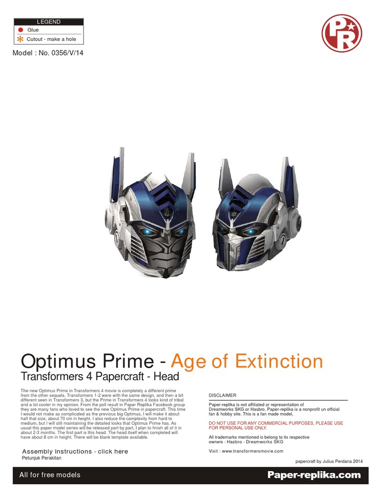 Optimus Prime Aoe Head 1 | Leisure