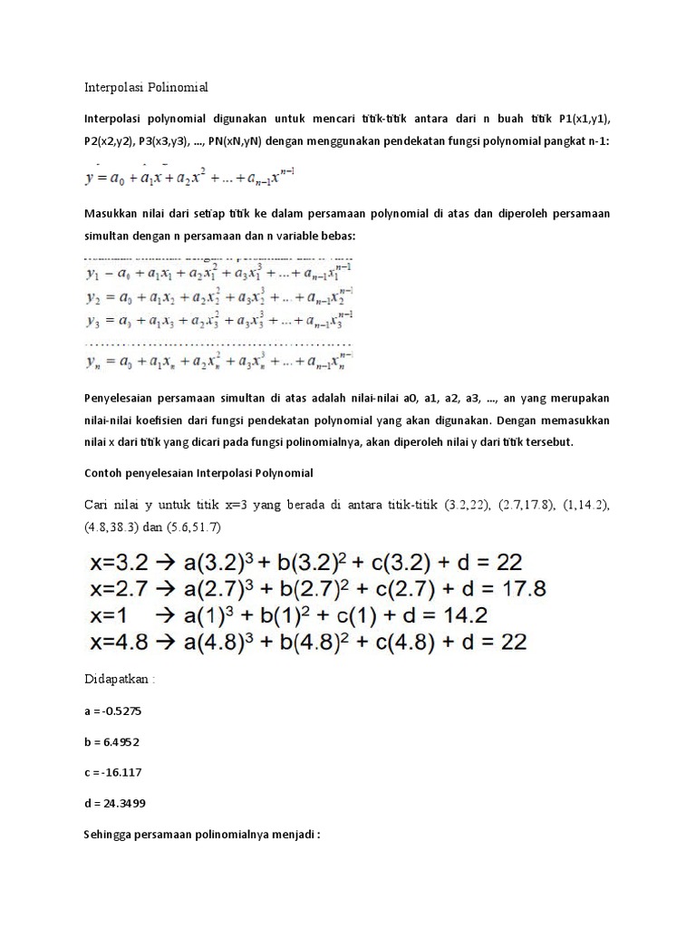 Interpolasi Polinomial | PDF