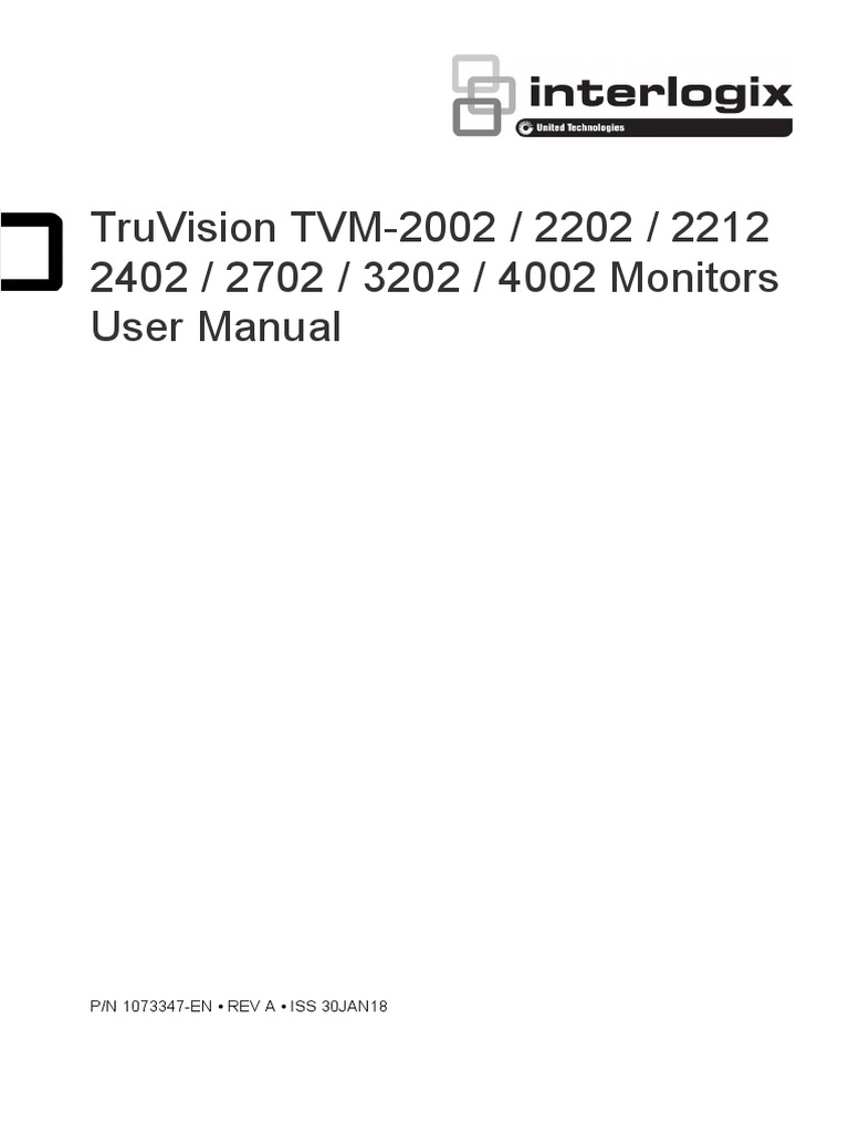 Truvision Tvm-2002 / 2202 / 2212 2402 / 2702 / 3202 / 4002 Monitors ...