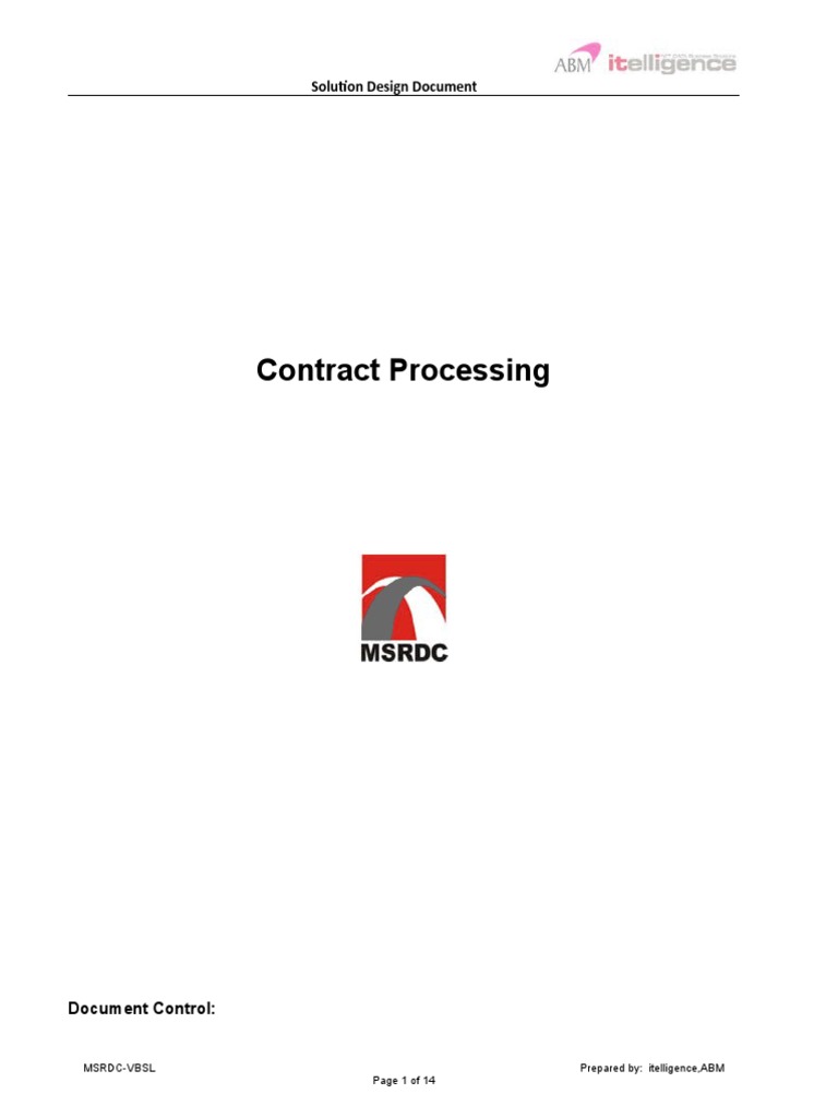 Contract Processing: Solution Design Document | PDF | Invoice | Receipt