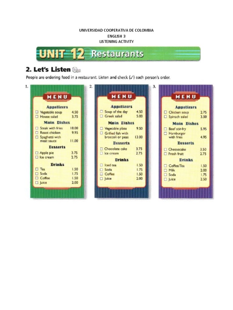 English 3 Listening Activity-1 | PDF