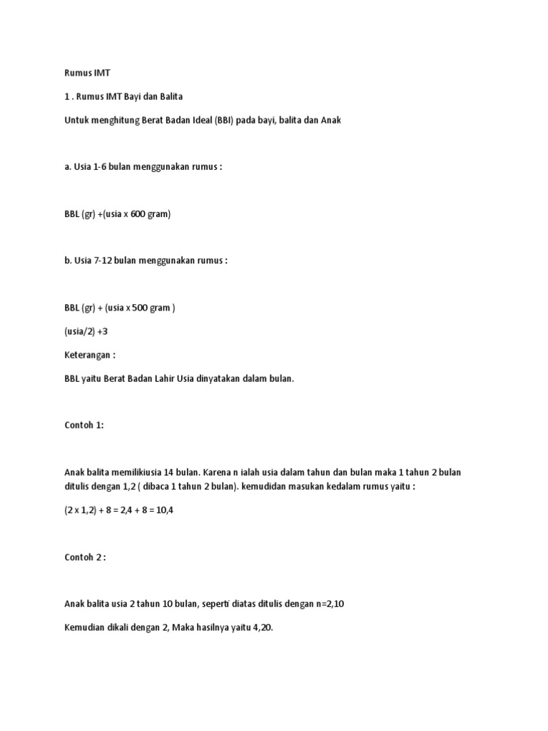 Rumus IMT | PDF