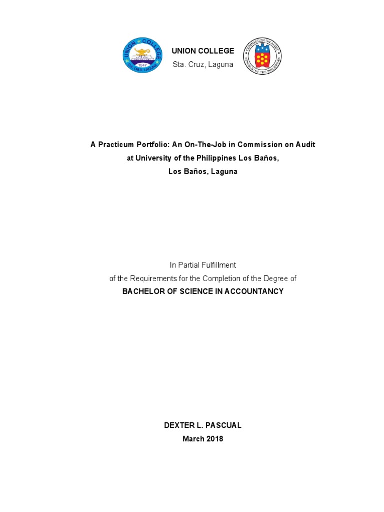 Practicum Portfolio: OJT Experience | PDF | Employment | Internship