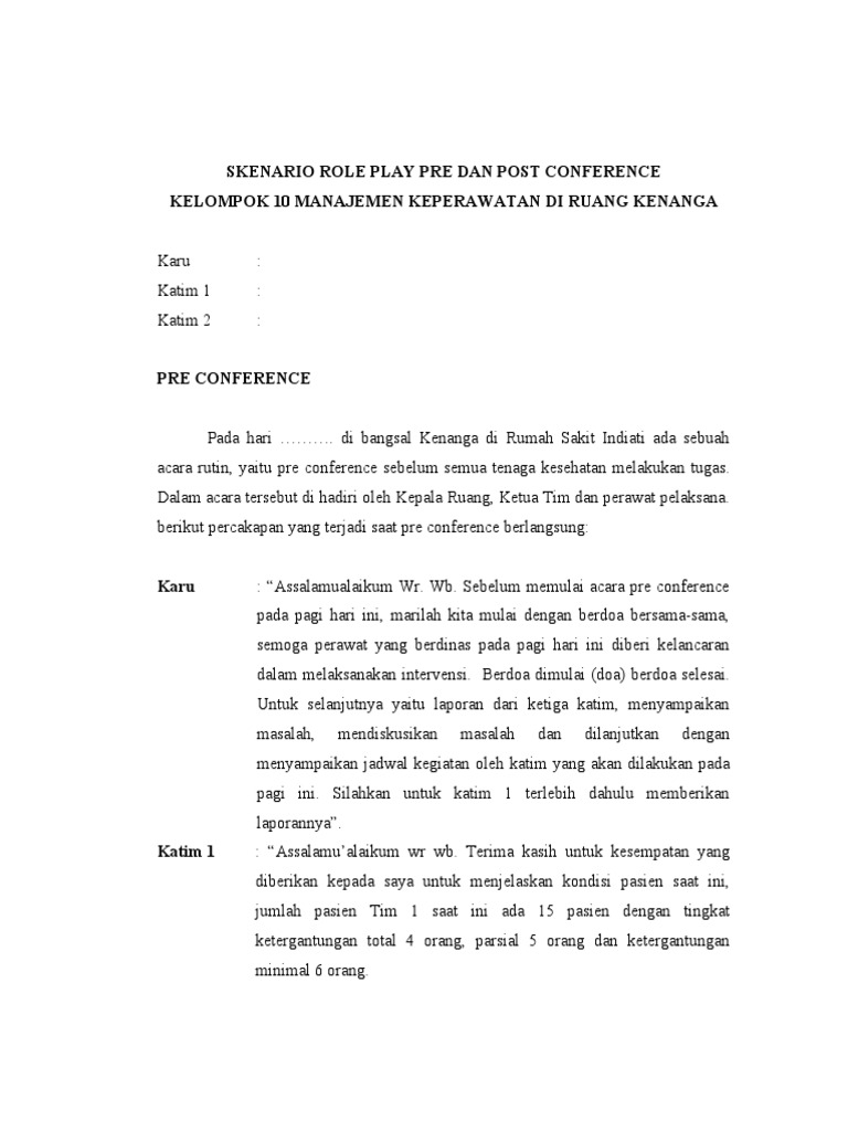 Skenario Role Play | PDF