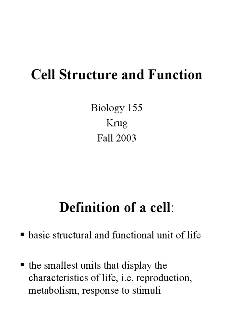 Cell Structure Lecture | PDF | Cell Membrane | Cell Nucleus