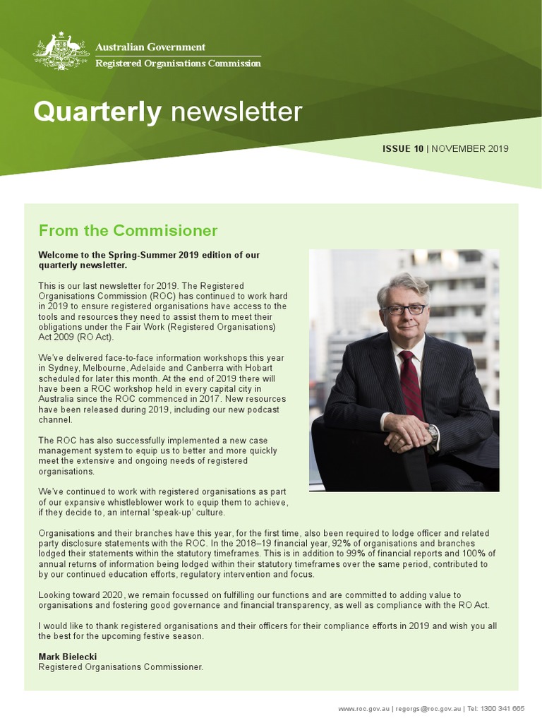 ROC Spring-Summer 2019 Newsletter | PDF | Audit | Regulatory Compliance