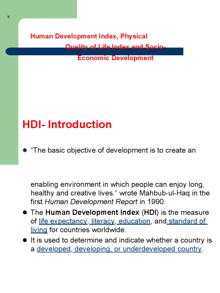 Human Development Index | PDF | Human Development Index | Economics