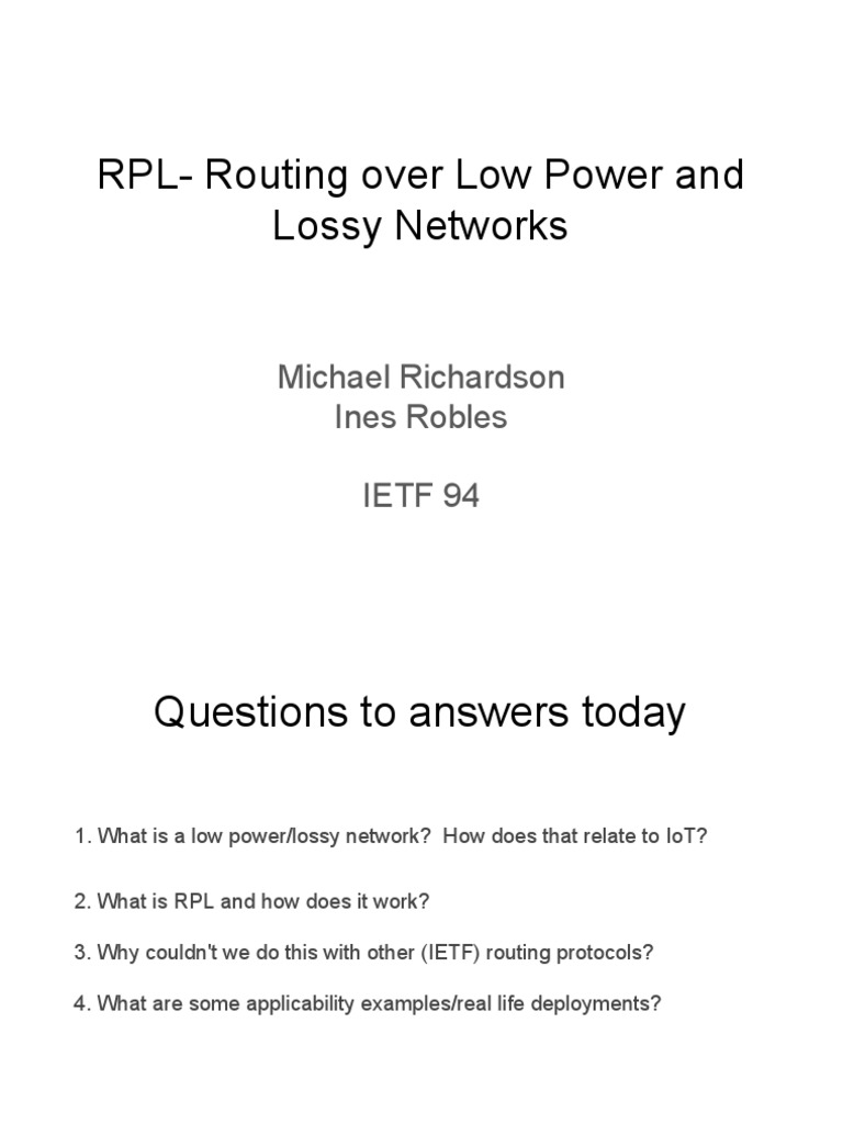 Roll Protocol IOT | PDF | Routing | Computer Network