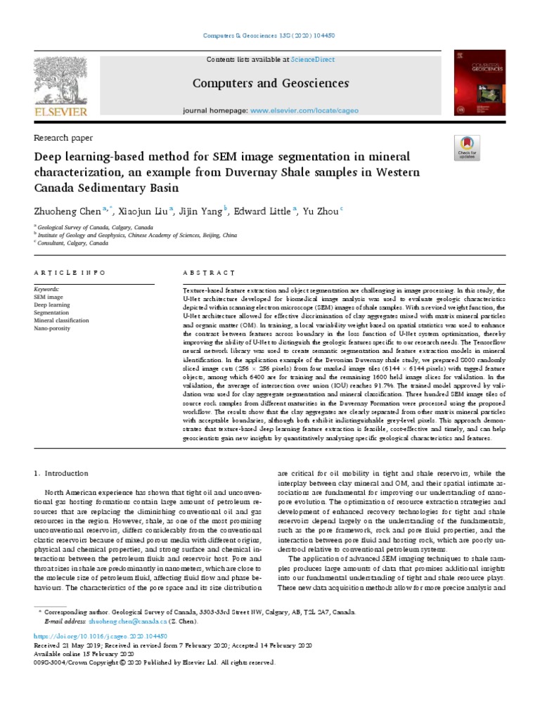 2020 Chen Et al-Shale-Deep learning-SEM | PDF | Image Segmentation ...