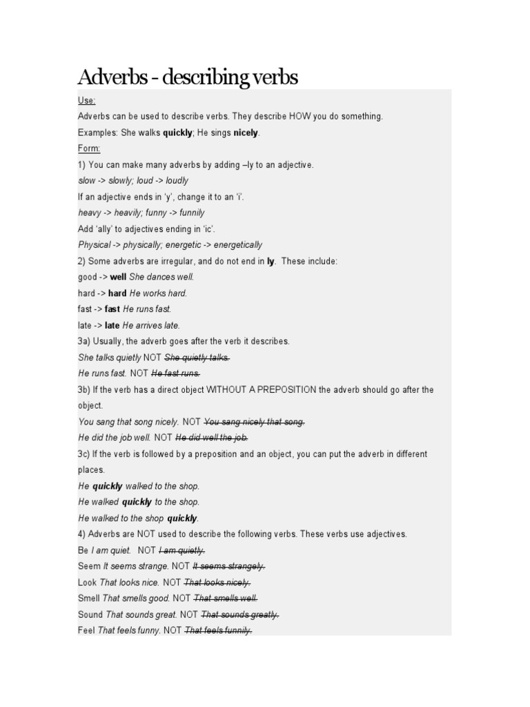 Adverbs (TR NG T ) | PDF | Language Arts & Discipline