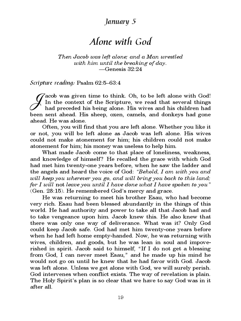 Alone With God Pdf Pdf Jacob Religious Belief And Doctrine