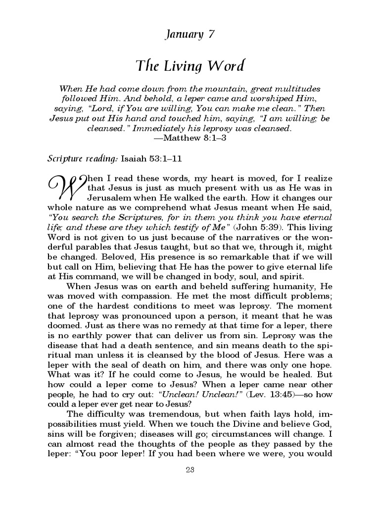 The Living Word PDF | PDF | Leprosy | Eternal Life (Christianity)