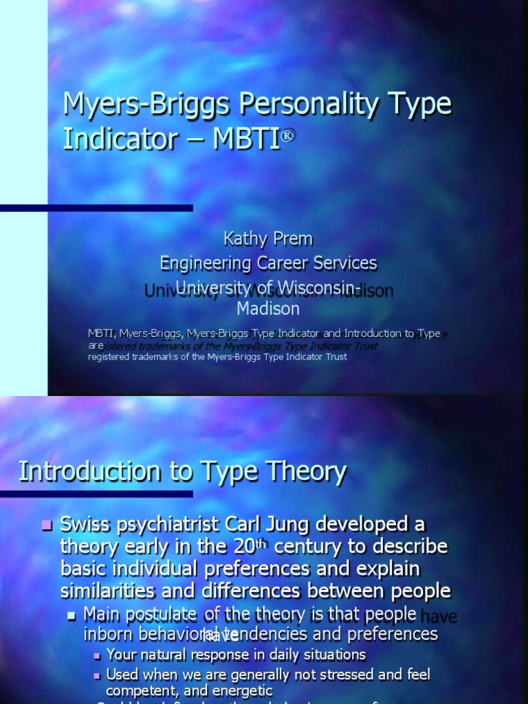 Myers-Briggs Personality Type - Mbti Indicator: Kathy Prem Engineering ...