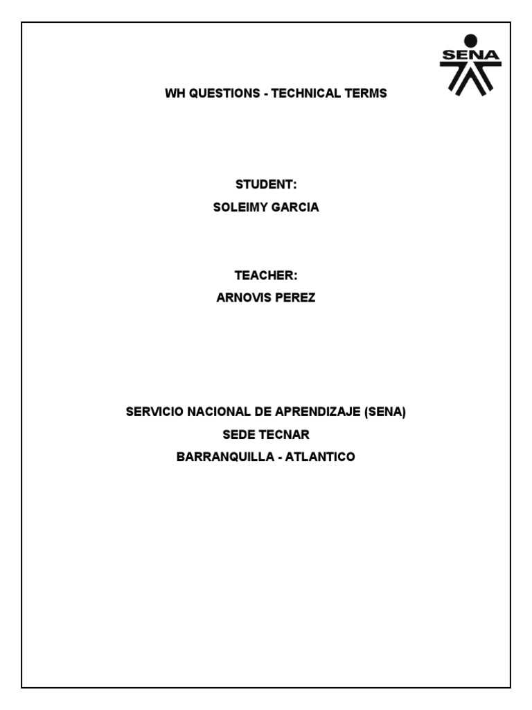 WH Questions - Technical Terms | PDF