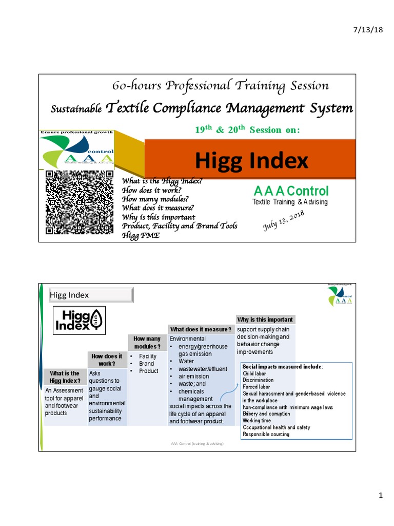 Higg Index: Textile Compliance Management System | PDF | Wastewater ...