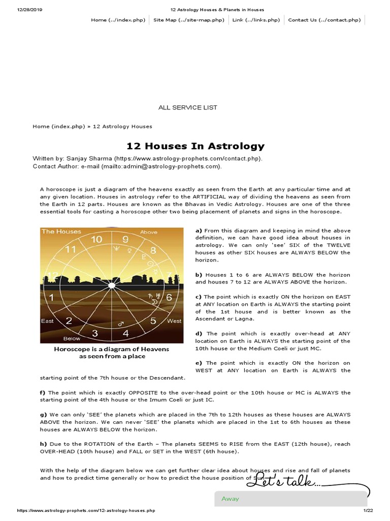 12 Astrology Houses & Planets in Houses | PDF | Planets In Astrology ...