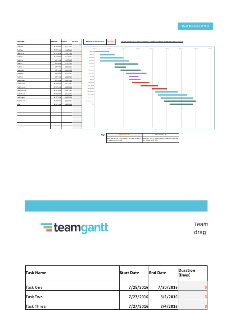 Excel-Gantt-Chart-Template-TeamGantt | PDF | Chart | Computing