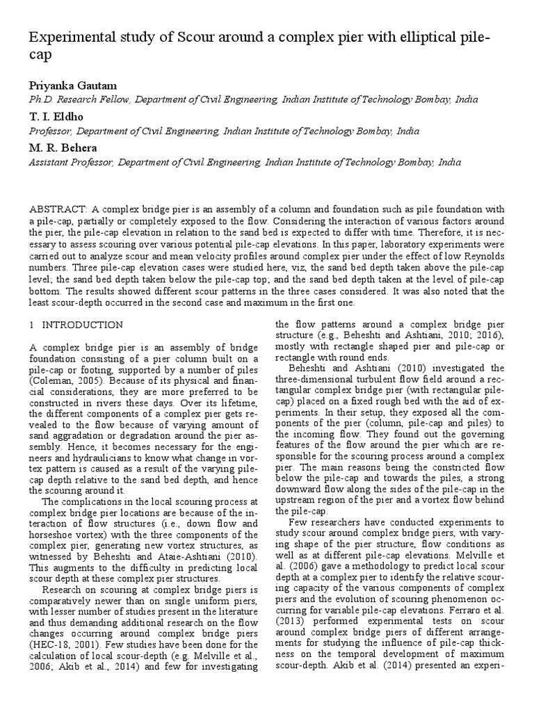Experimental Study of Scour Around A Complex Pier With Elliptical Pile ...