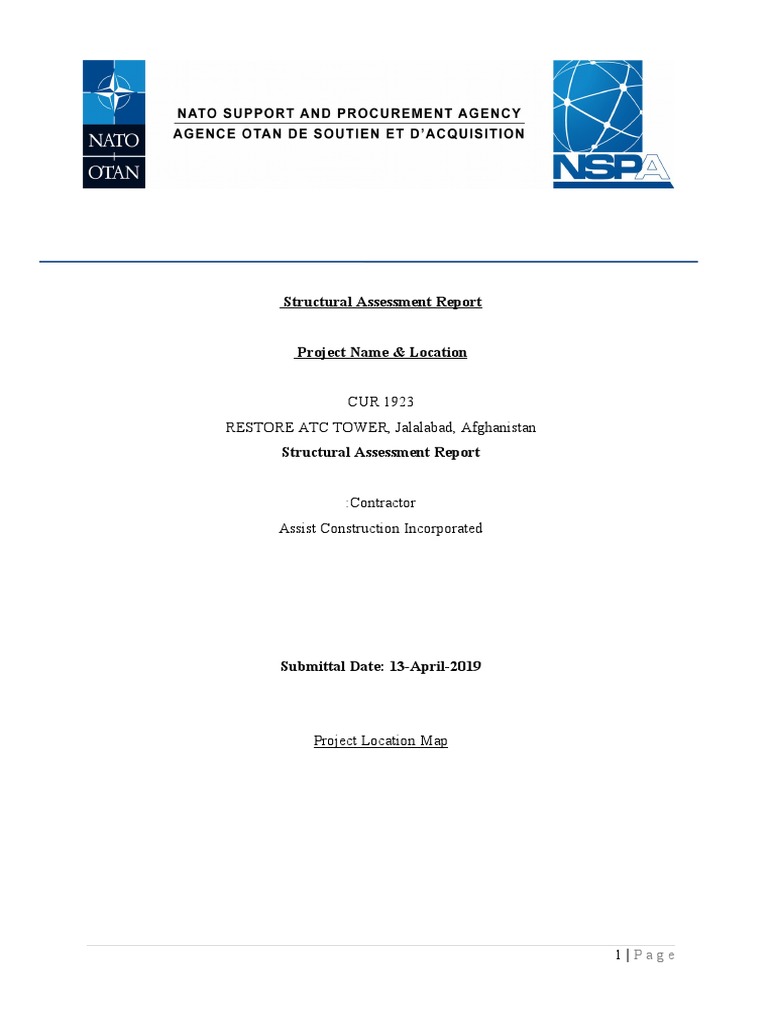 Structural Assessment Report: CUR 1923 RESTORE ATC TOWER, Jalalabad ...