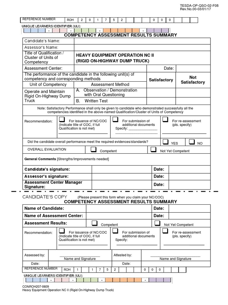 Competency Assessment Results Summary: Candidate'S | PDF | Evaluation ...
